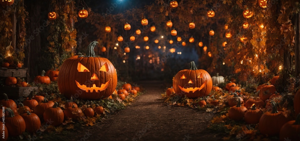 Enter a realm of pumpkin enchantment, where pumpkins have been ...