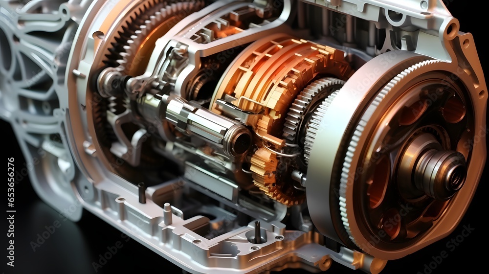 Cross-section of a car gearbox and clutch. Stock Illustration | Adobe Stock
