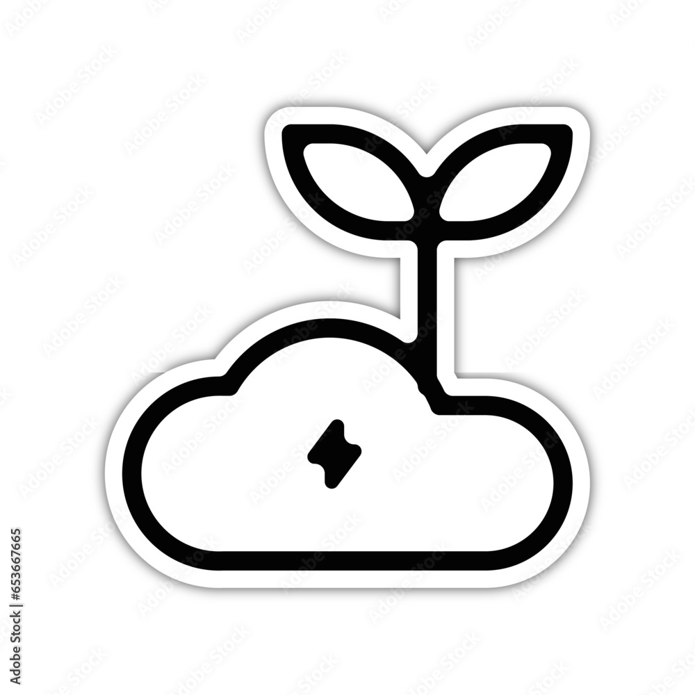 picto logo icones et symbole ecologie nuage pluie energie eau couleur ...