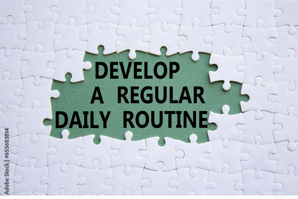 Daily routine symbol. Concept words Develop a regular daily routine on ...