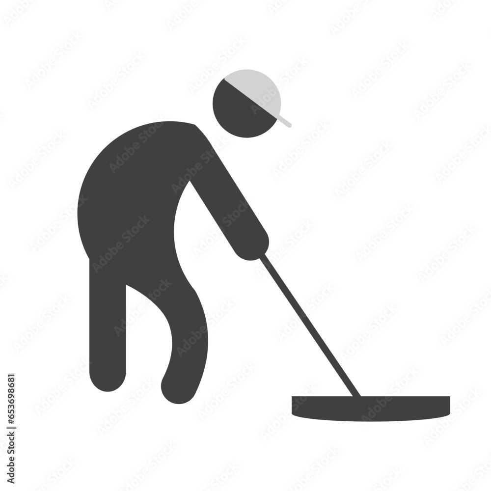 Mopping floor icon, is a vector illustration, very simple and ...