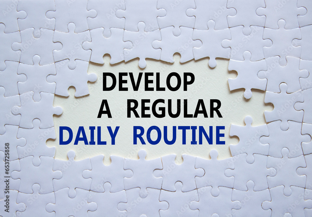Daily routine symbol. Concept words Develop a regular daily routine on ...