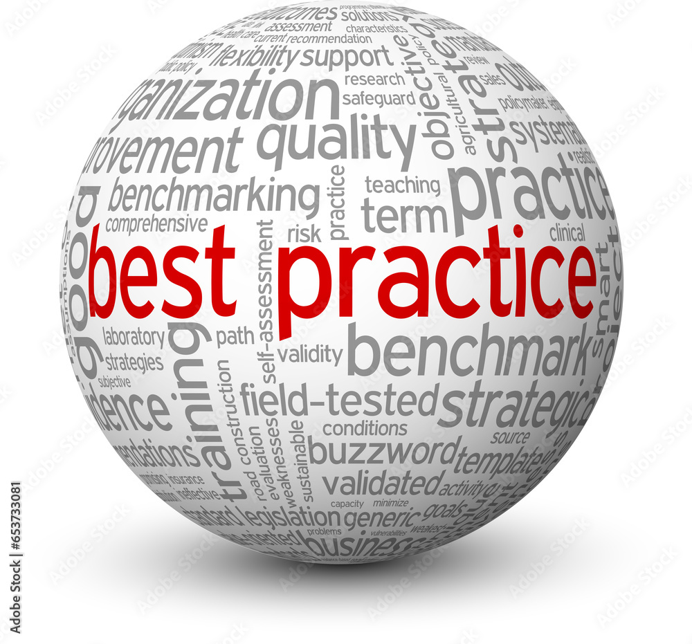 BEST PRACTICE red and gray word cloud on sphere with transparent ...
