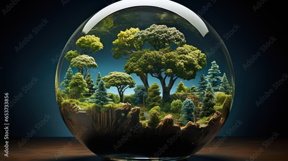 Symbol for environmental protection, climate change, green nature, air ...