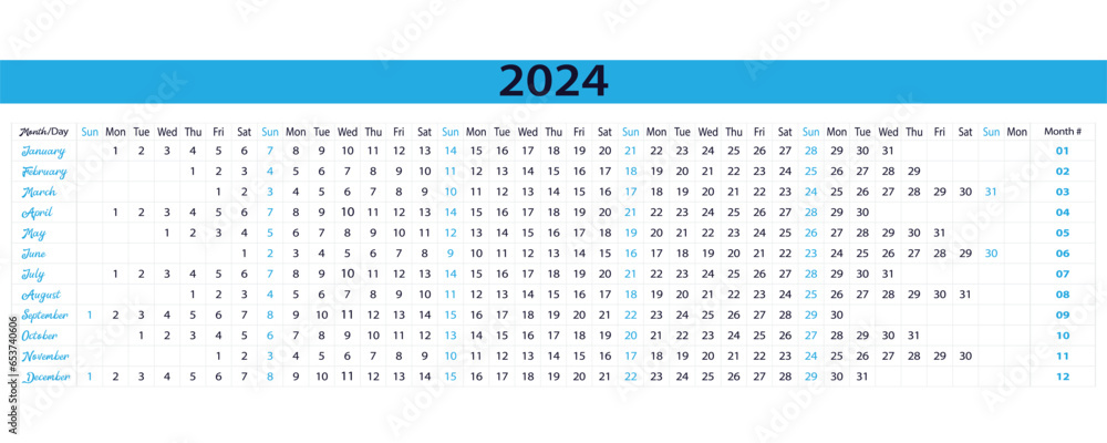 Calendar 2024 planner corporate template design set. template for ...