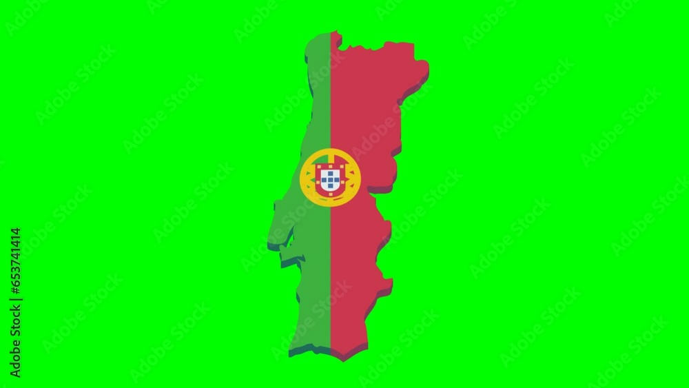 Animation of appearance and disappearance of the 3D map of Portugal in ...