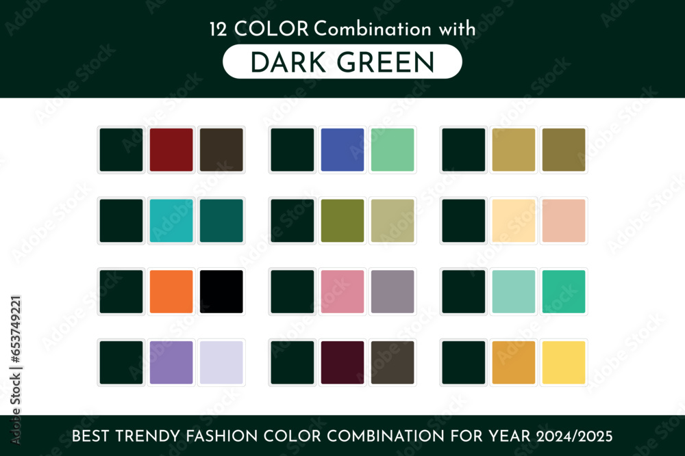 Forecast of the future color trend. Fashion Trend Dark Green Color ...