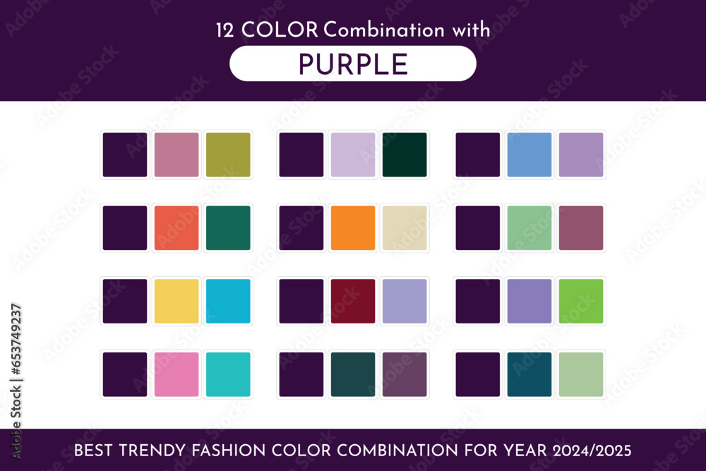 Forecast of the future color trend. Fashion Trend Purple Color guide ...