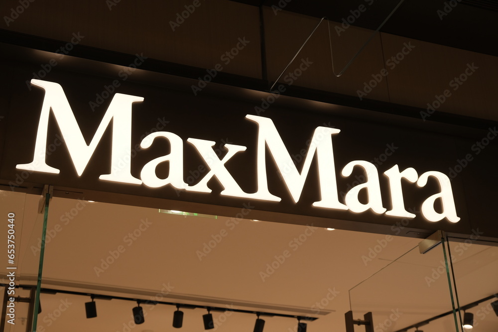 Shanghai,China-March 18th 2023: Max Mara store brand logo sign Stock ...