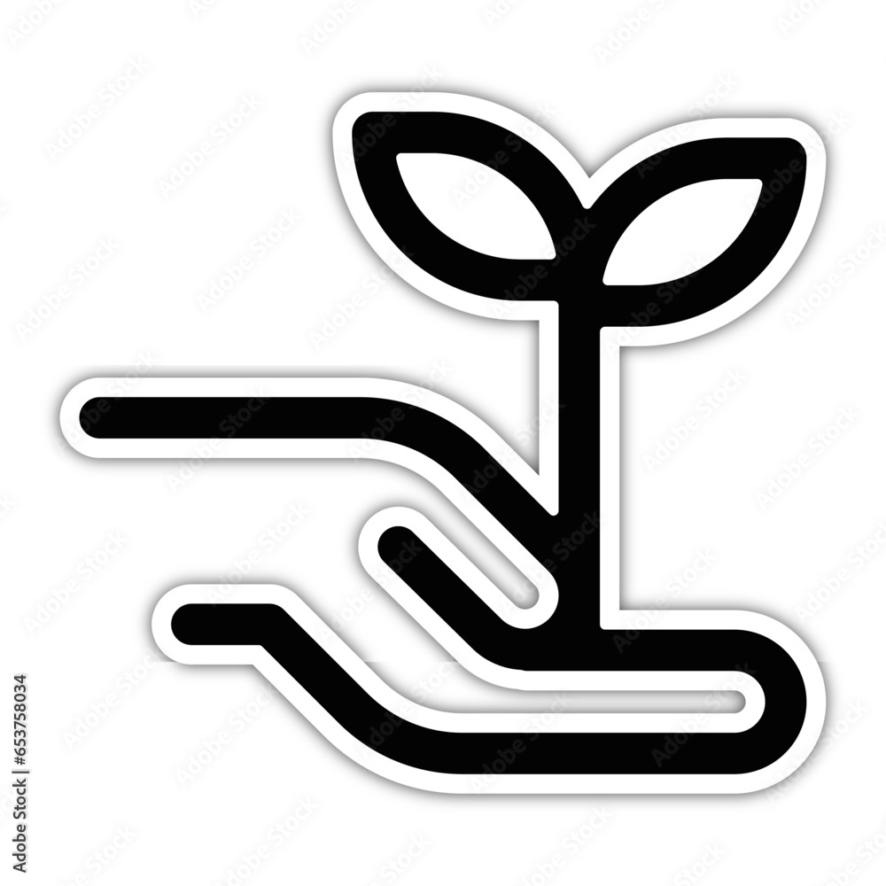 picto logo icones et symbole ecologie logo main et plante pousse ...