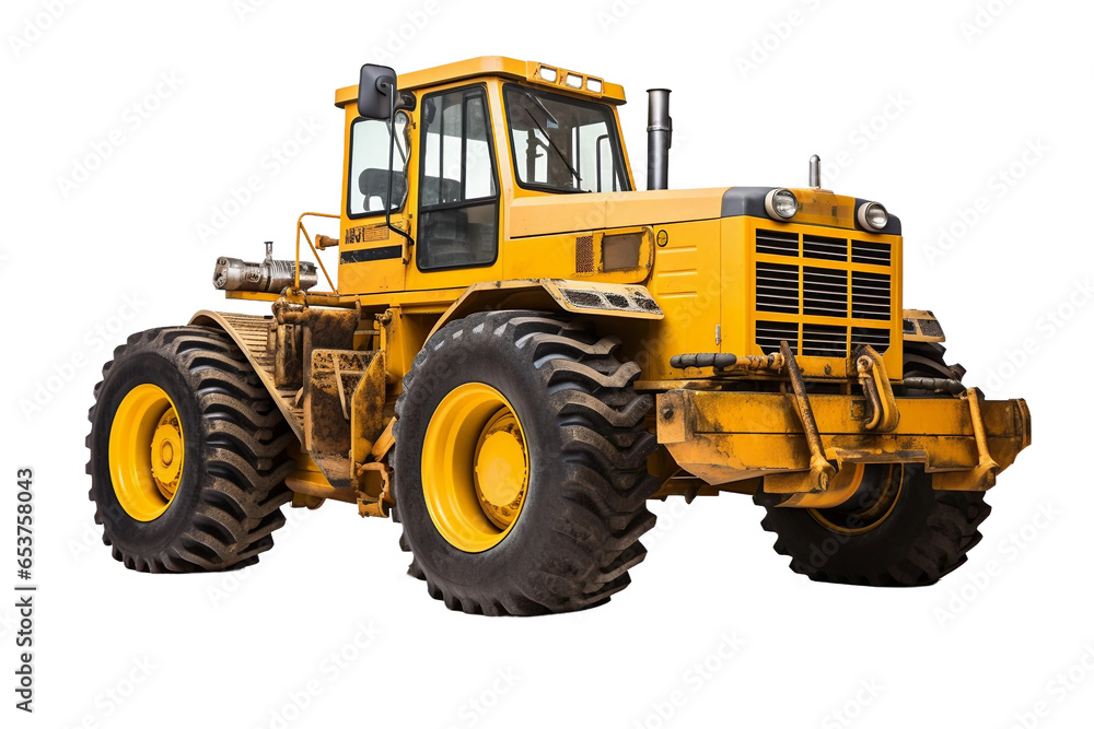 Motor grader heavy equipment vehicle isolated on a transparent ...