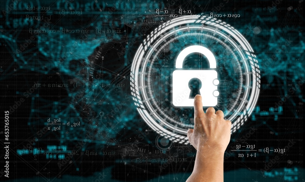 Digital identity concept. Fingerprint scanning, cyber security. Stock ...