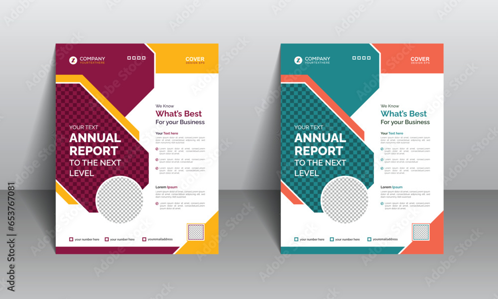 Annual report design for bank office and business etc. File folder with ...