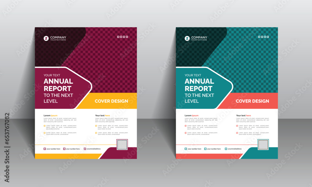 Annual report design for bank office and business etc. File folder with ...