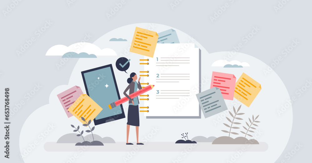 Quick tasks and jotting method for time management tiny person concept ...