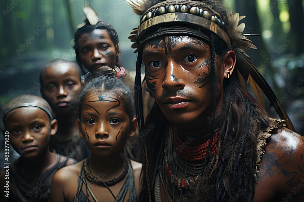 The Yanomami Tribe in the Amazon Rainforest.Generated with AI Stock ...