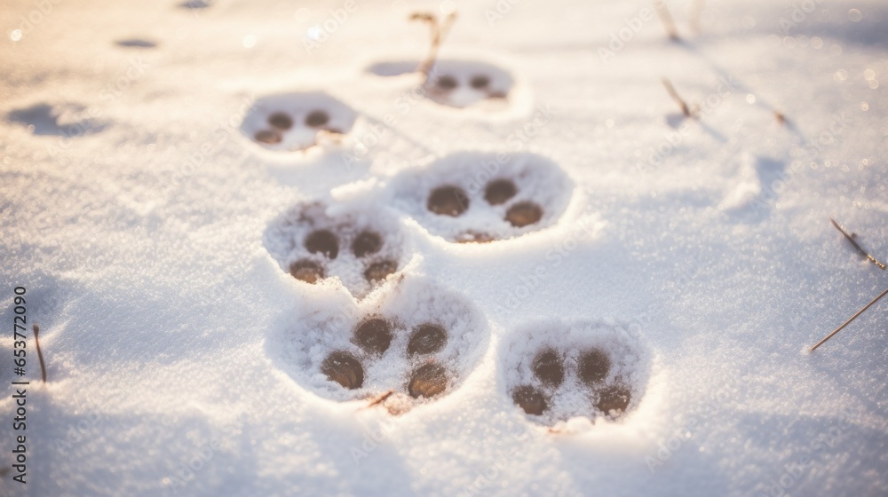 Animal tracking, snow print identification. Identifying animals from ...