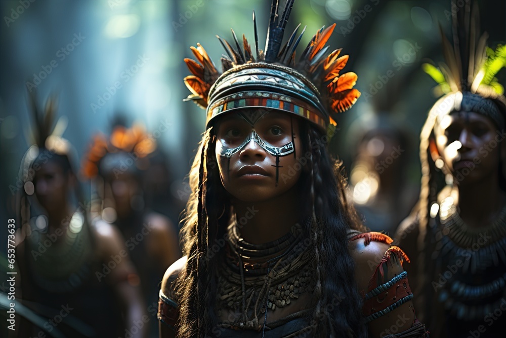 Yanomami Tribe in the Amazon Rainforest.Generated with AI Stock Photo ...