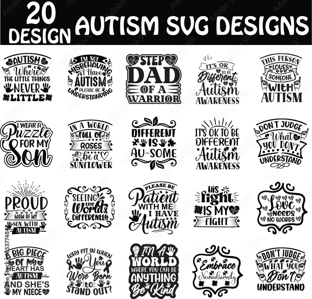 Vetor de Autism Awareness, Autism Quote Svg, Au-Some Svg, Autism Mom ... Vetor de Autism Awareness, Autism Quote Svg, Au-Some Svg, Autism Mom ...