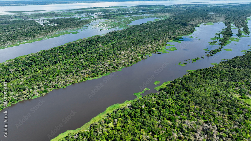 Floating restaurants of Amazon River at Amazon Forest. Manaus Brazil ...