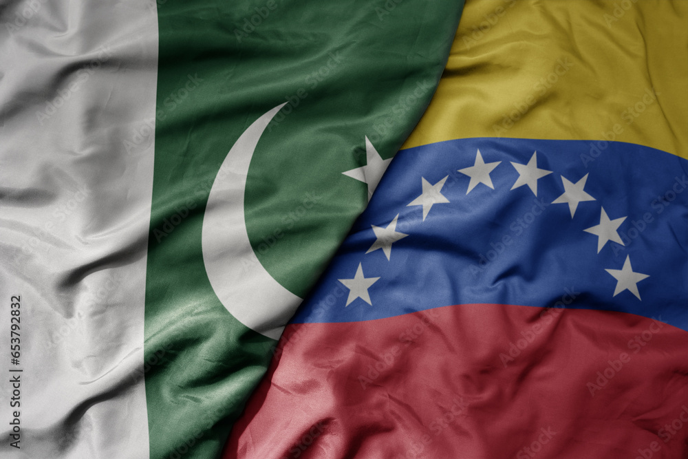 big waving realistic national colorful flag of pakistan and national ...