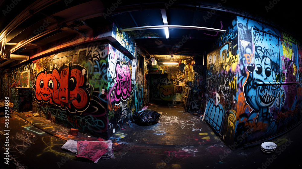 Urban streetwear, graffiti background, layers of textures and textiles ...