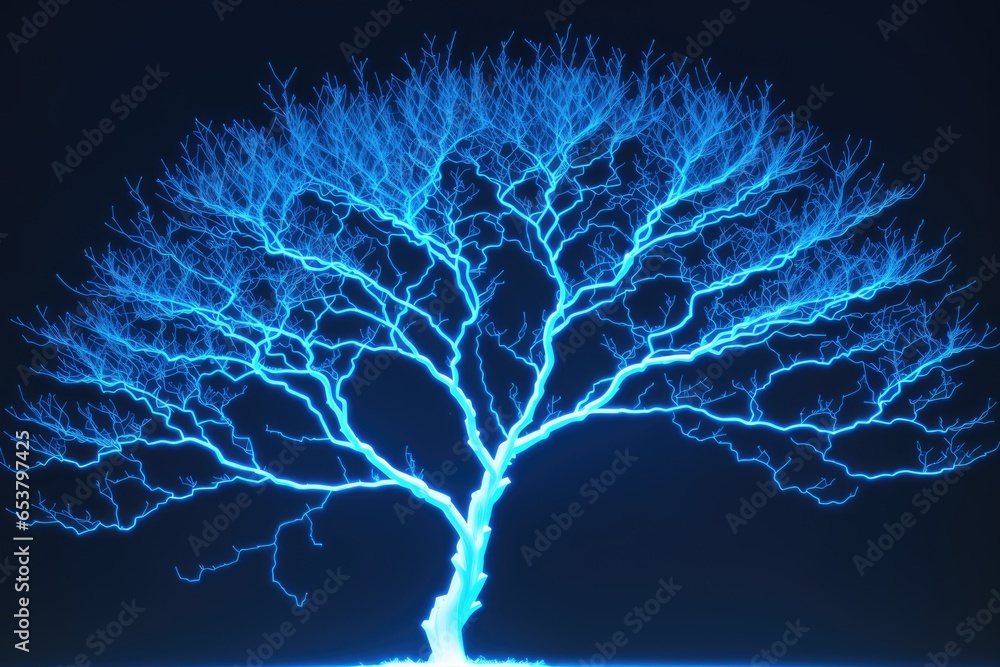 Neuron nerve cells as a tree branches. Neural network of human brain ...