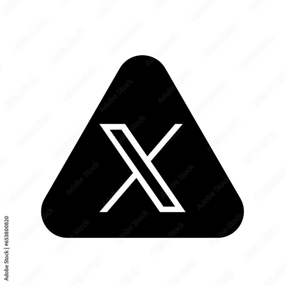 Vetor de X, former Twitter, social media app icon. Black silhouete ...