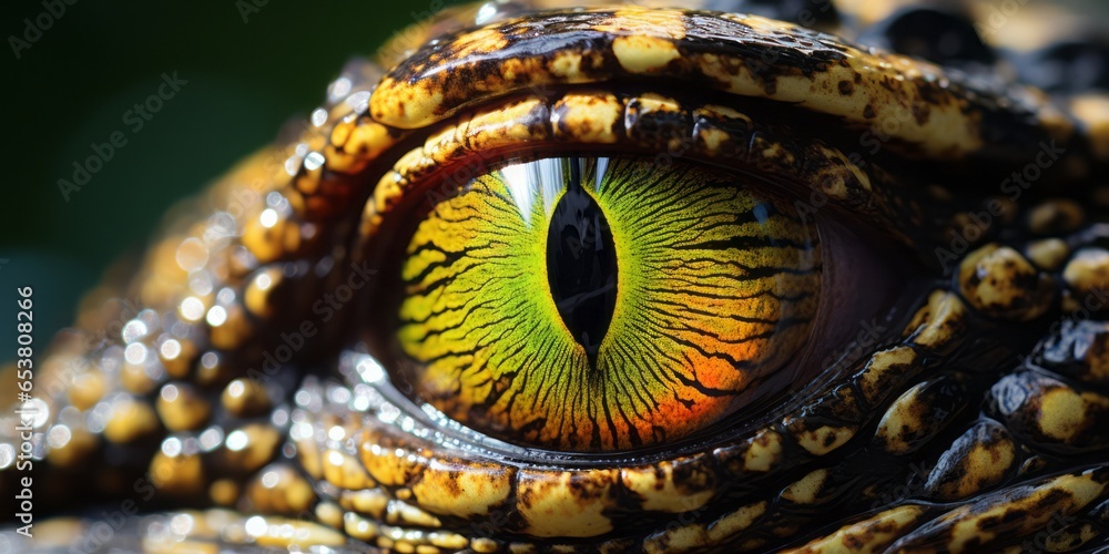 Closeup Shot of a Reptile Eye, Offering a Detailed and Fascinating View ...