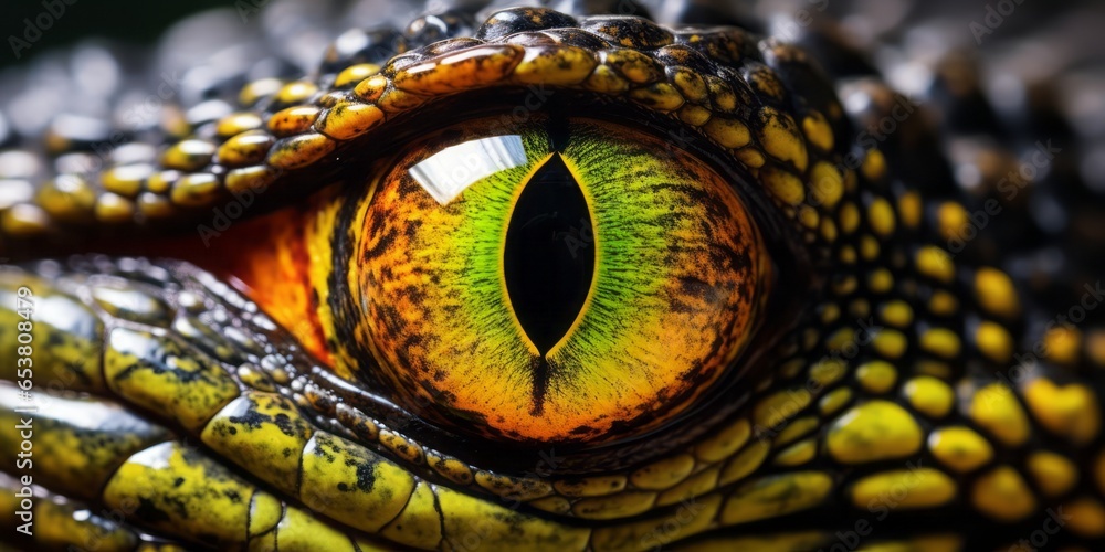Closeup Shot of a Reptile Eye, Offering a Detailed and Fascinating View ...