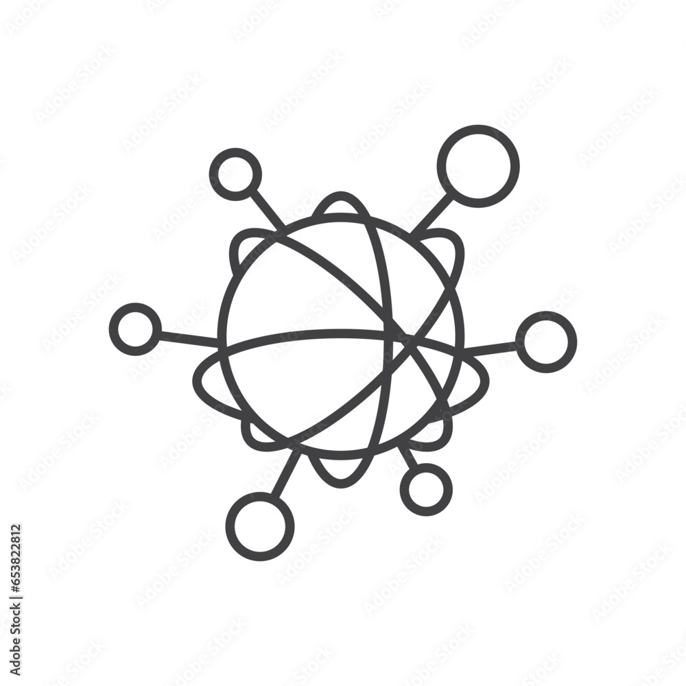 Simple line icon to represent the Internet of Things (IoT) concept. A ...