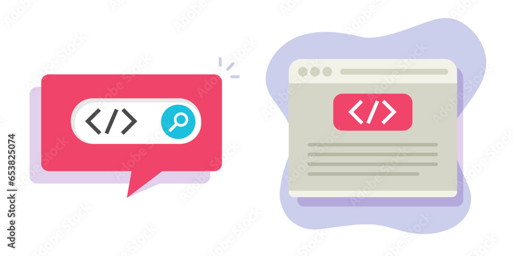 Meta tag metadata script code icon vector graphic, website seo semantic ...