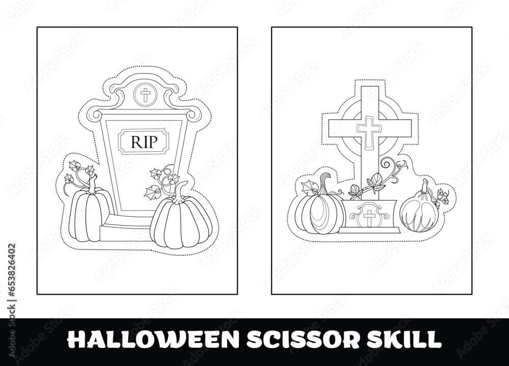 Halloween scissor skill for kids. Halloween scissor skill education ...