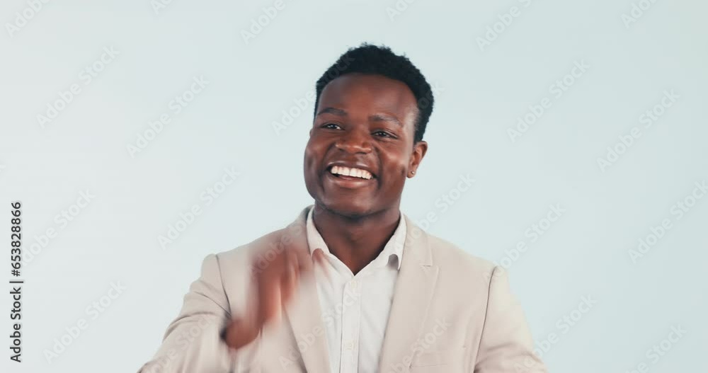 Vidéo Stock Thinking, idea and business man in studio with solution ...