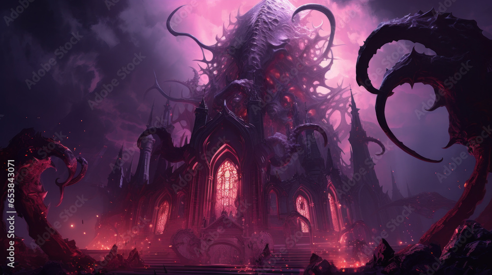 Ethereal Gothic Cathedral Pastel Goth Colors Purple And Pink With ...