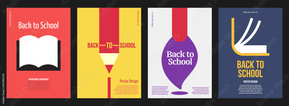 Back to School Poster Set - colorful designs compatible with A3 and A4 ...