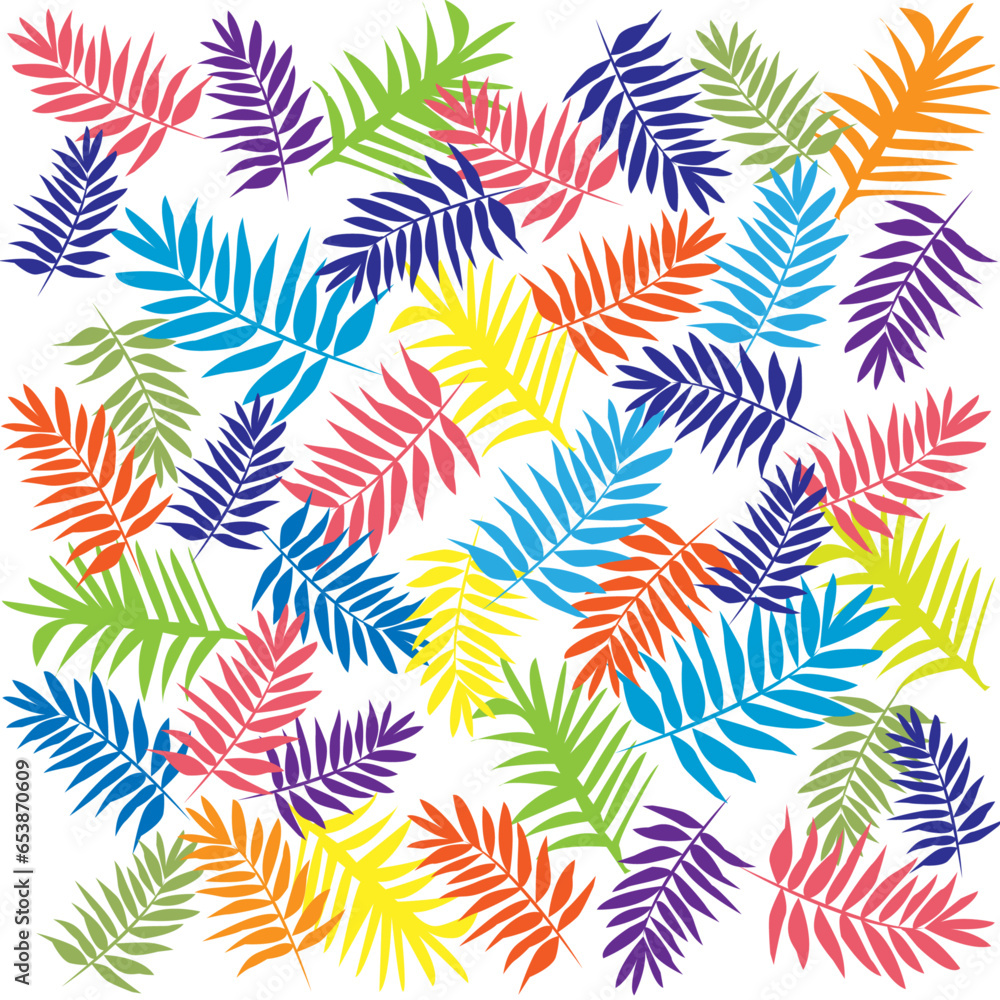 Fondo con hojas de colores alegres. vector de Stock | Adobe Stock