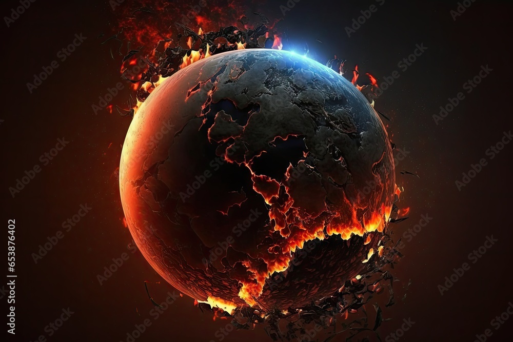 Global warming and climate change concept as a illustration of planet ...