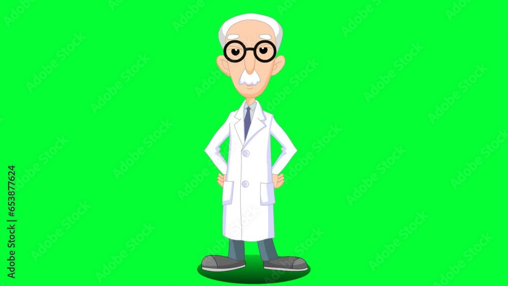 cartoon scientist talking and explaining background and 2d animation ...