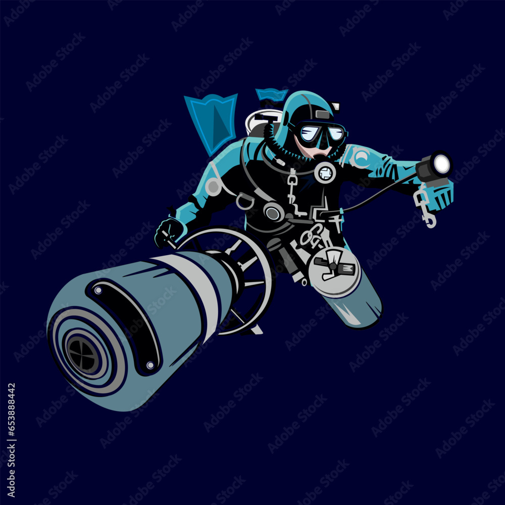 adventure, design, diver, ocean, sea, sport, underwater, vector ...