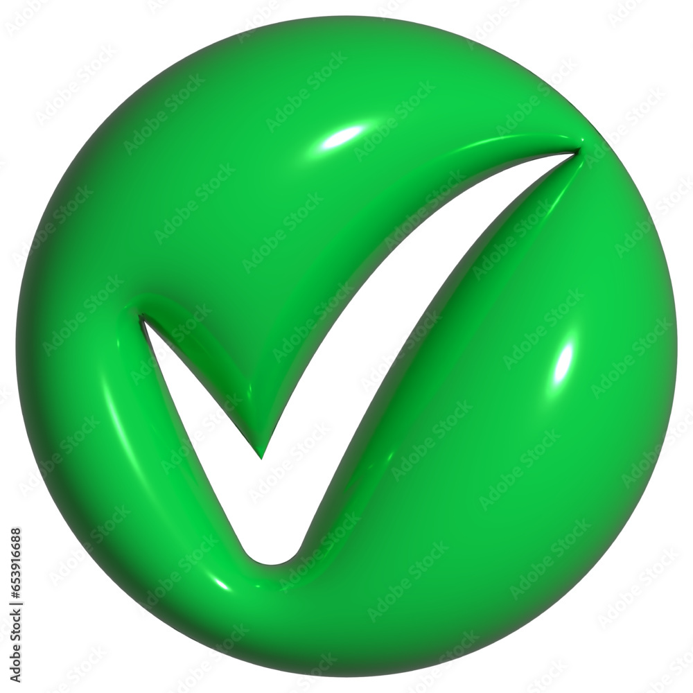 green 3D check mark icon png vector Stock Vector | Adobe Stock