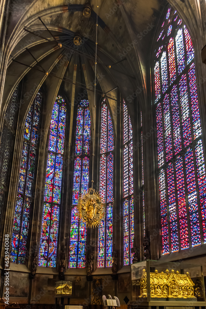 Interior of Roman Catholic Aachen Cathedral (Aachener Dom). Aachen ... Interior of Roman Catholic Aachen Cathedral (Aachener Dom). Aachen ...