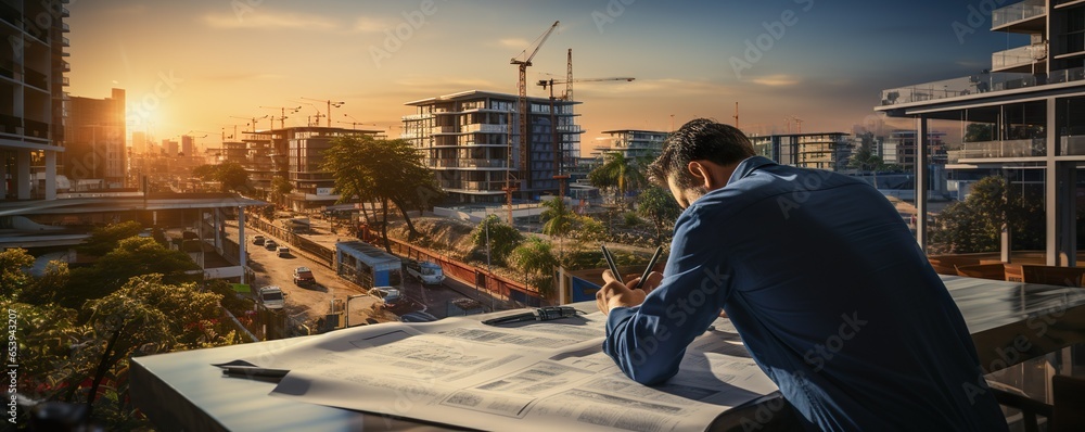 Engineer working at construction site, Real Estate Project with Civil ...