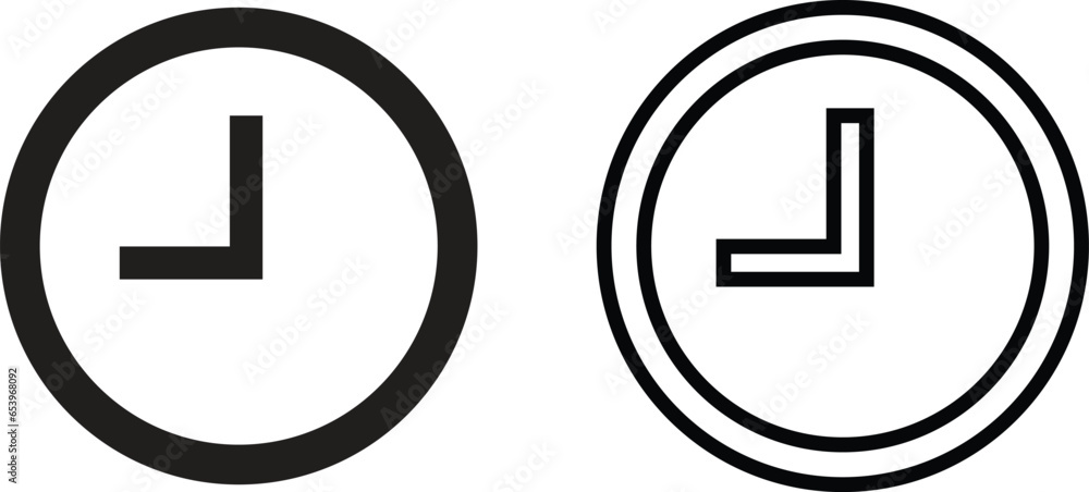 Time and Clock icons design in flat, line set. isolated on transparent ...