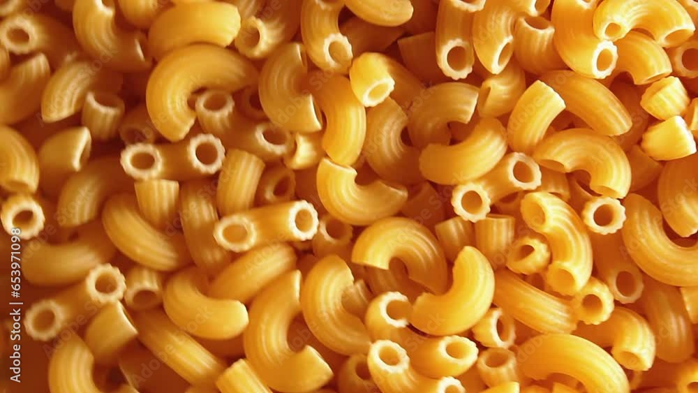 Uncooked Chifferi Rigati Pasta - Top View. Fat and Unhealthy Food ...