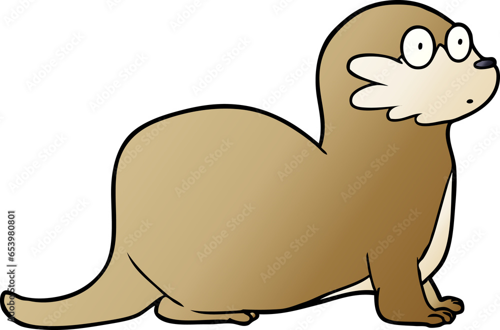 cartoon otter Stock Illustration | Adobe Stock