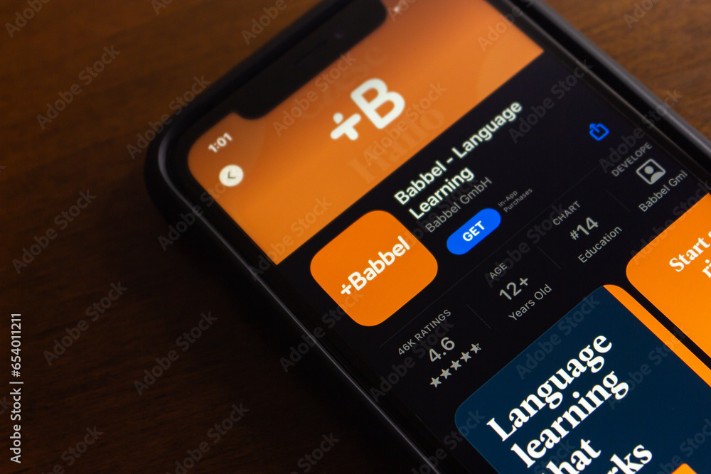Vancouver, CANADA - Sep 18 2023 : Babbel app seen in App Store in ...