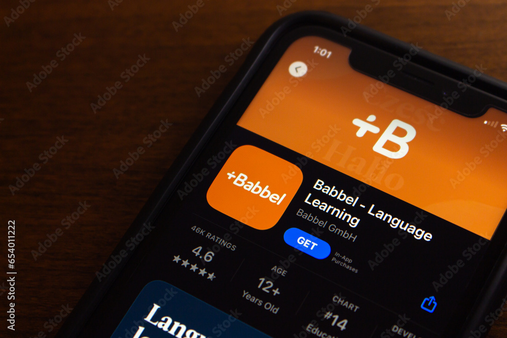 Vancouver, CANADA - Sep 18 2023 : Babbel app seen in App Store in ...