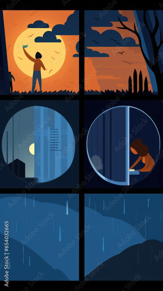 A cartoon character experiences a flashback, revisiting a traumatic ...