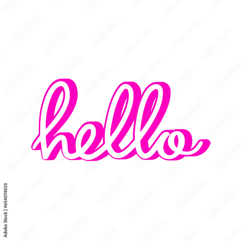 Vetor de 3D Hello Svg, 3D Words, 3D Designs, Hello Greeting SVG, Front ...